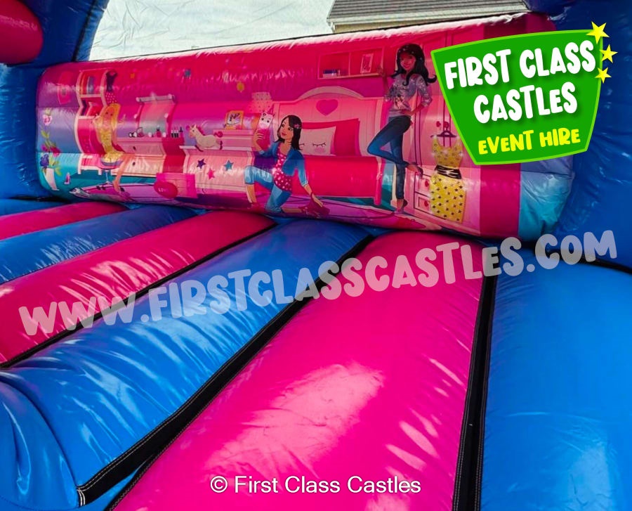 First Class Castles - Bouncy Castle with Slide Barbie Theme Bouncing