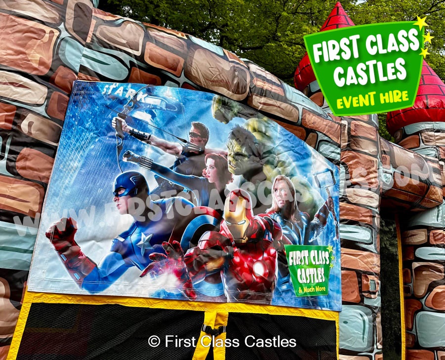 First Class Castles - Marvel Avenger Bounce & Slide Combo Castle Hire