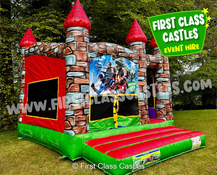 First Class Castles - Marvel Avenger Bounce & Slide Combo Castle Hire