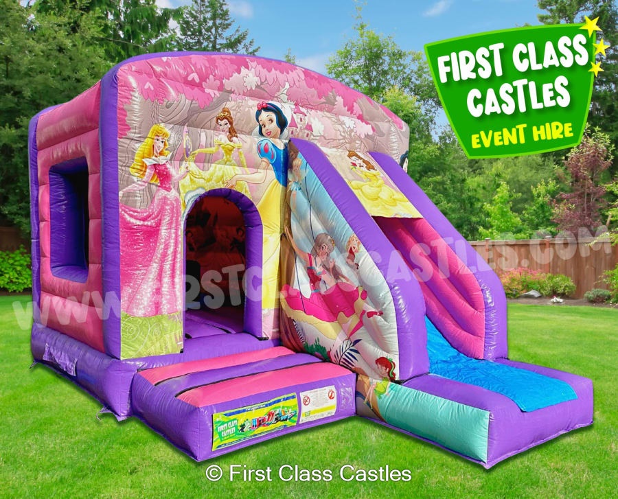First Class Castles - Bouncy Castle Inflatable with Slide Pink Girls ...