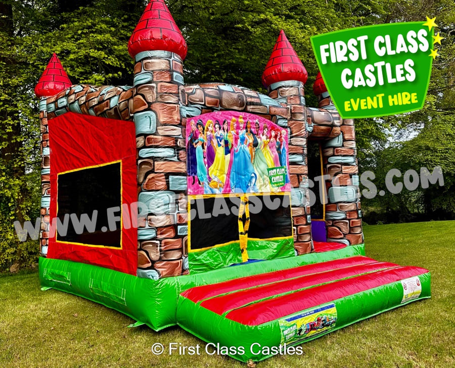 First Class Castles - Princess Bouncy Castle with Slide Combi Hire