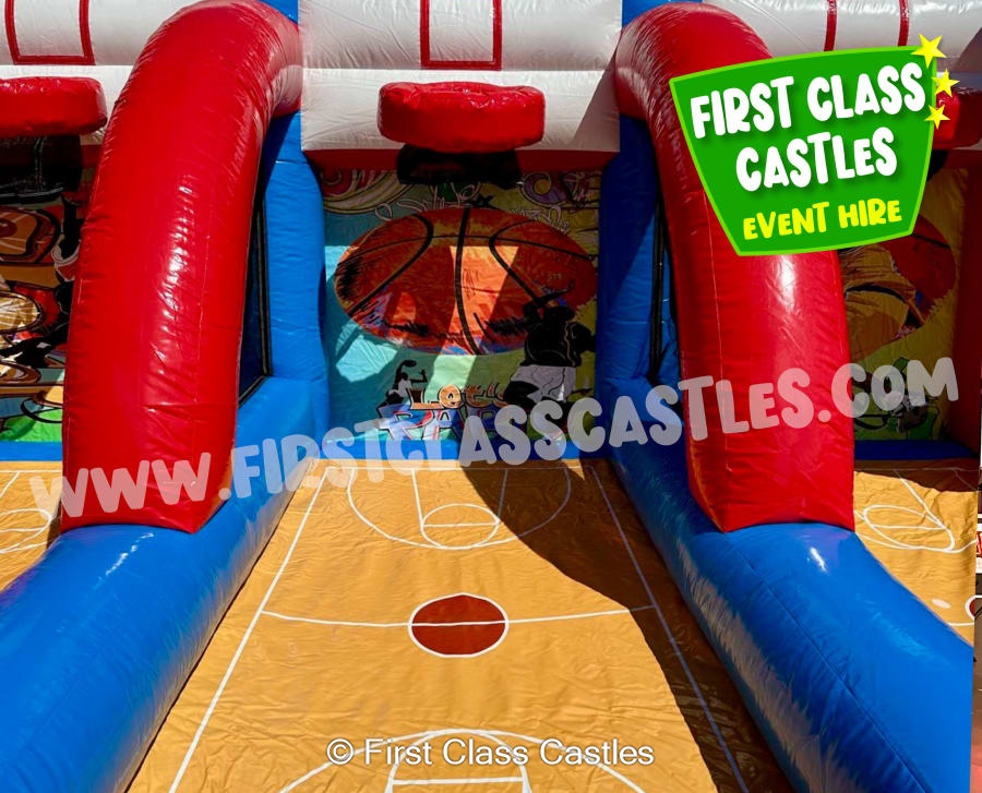 First Class - Triple Basketball Shoot Hoop Inflatable Game for Hire